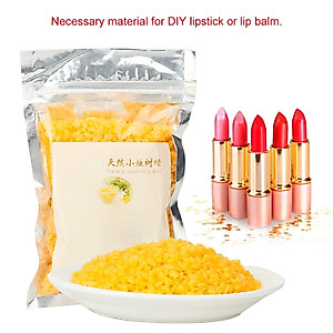 100g Natural Plant Beeswax Pellets Yellow Wax with Resealable Cupuacu Freshness Storage Bag- Food & Cosmetic Grade 100% Natural And Pure Wax For Balm, Lipstick Making (A Lipstick/0.8g Wax)