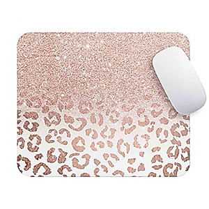 Pink Leopard Star Pattern Mouse Pad Desktop Decoration Personalized Custom Mouse Pad Non-Slip Rubber Mousepad 9.5 X 7.9 Inch
