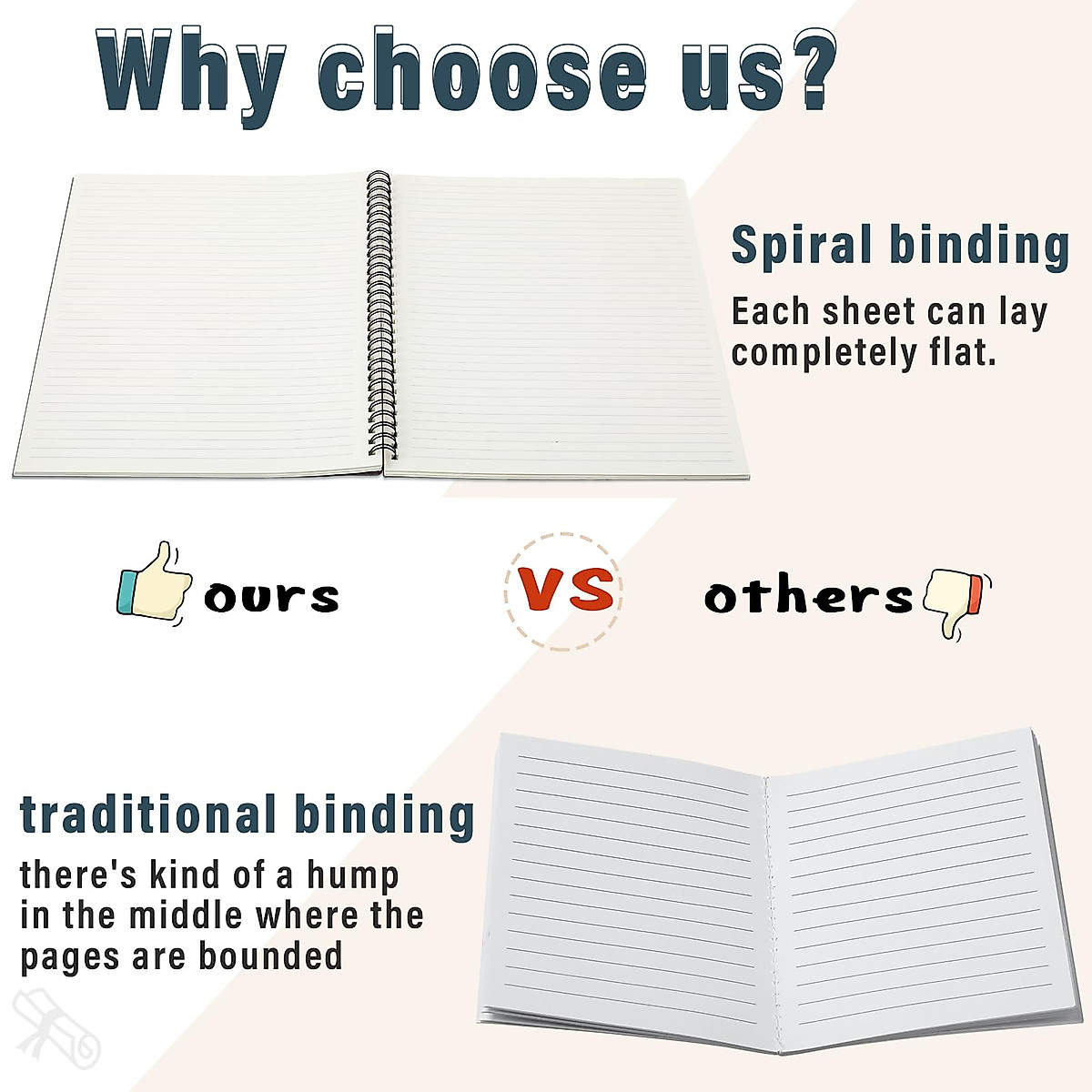 Fuutreo 6 Pack B5 Spiral Notebooks 10.5 x 7.45 Inch College Ruled Journal with Kraft Cover, 70 Sheets (140 Pages) for Study and Office Use(Retro Color)