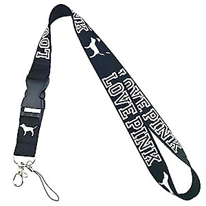 GFHFRTHA Lanyard Neck Strap Keychain ID Holder Keyring Keys (Black)