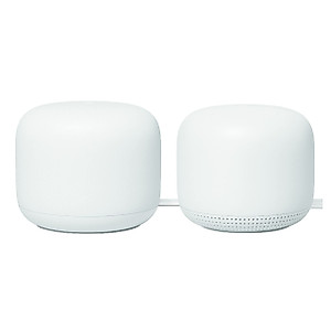 Google Nest Wifi - AC2200 (2nd Generation) Router and Add On Access Point Mesh Wi-Fi System (2-Pack, Snow) (Renewed)