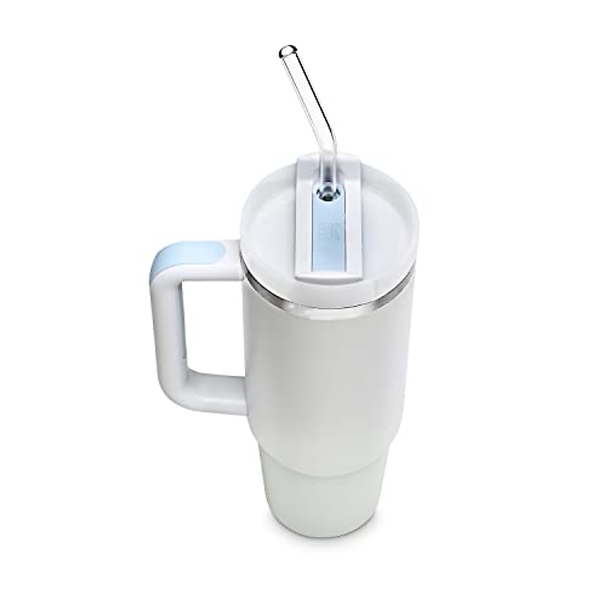 Halm Glass Straws - 6 Long 12 inch Bent Reusable Drinking Straws + Plastic-Free Cleaning Brush - Perfect for Bottles - 30 cm Made in Germany - Dishwasher Safe - Eco-Friendly