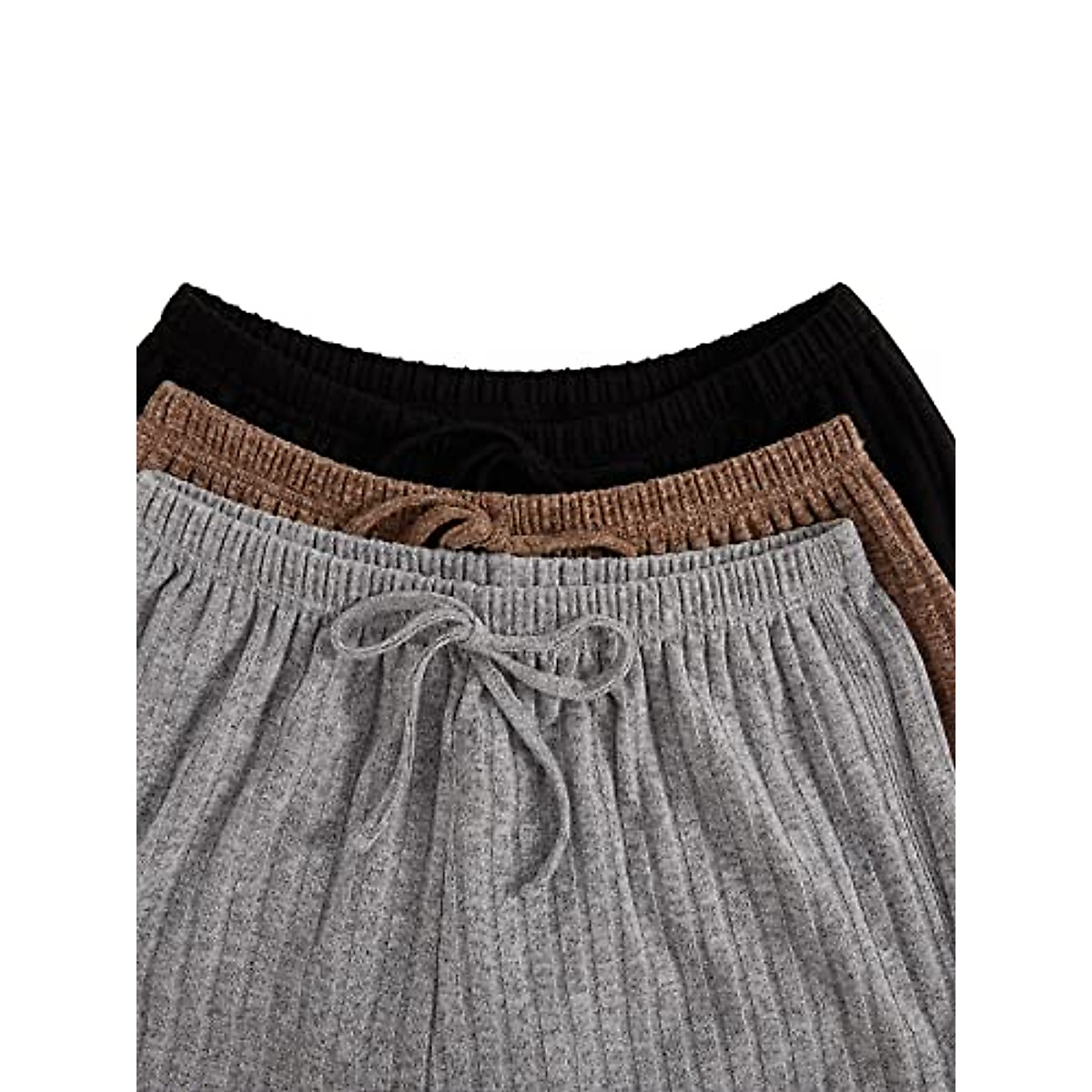 SOLY HUX Womens Pajamas Lounge Set 3 Sets Sleepwear Rib Knit Crop Tank Top and Shorts PJ Summer Outfits Multi L