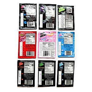 Pop Rocks Candy Ultimate 9 Flavor Assortment Bulk - Strawberry, Cherry, Tropical Punch, Watermelon, Blue Raspberry, Bubble Gum, Cotton Candy, Grape, Green Apple 18 Packs Total With Licensed Sticker