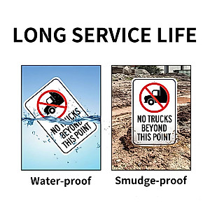 Large No Trucks Beyond This Point Sign, 18"x 12" .040 Aluminum Reflective Sign Rust Free Aluminum-UV Protected and Weatherproof