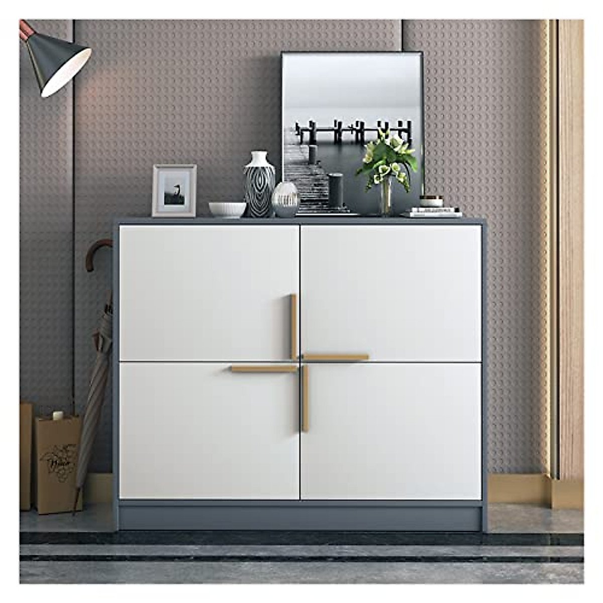 CLoxks Shoes Cabinet Shoe Cabinet Storage Modern Simple Large Capacity Indoor Entrance Shoe Rack at Home Door Show Cabinet (Size : 120x35x100cm)