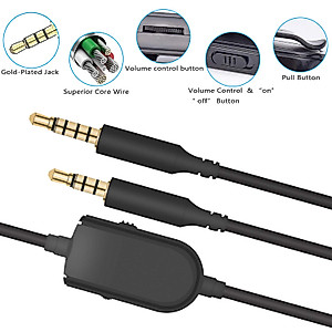A10 Replacement Cable Inline Mute Volume Control with Microphone for Astro A10 A40 A40TR Headsets, Cord Lead Compatible with Xbox One PS5