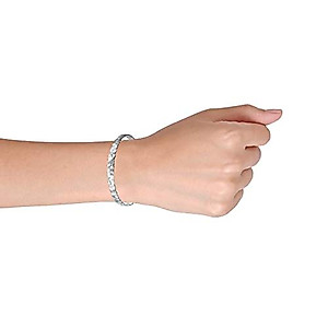 Bling Jewelry Personalize Medium Textured Stackable Hammered Bangle For Women Teens Matte .925 Sterling Silver Custom Engraved