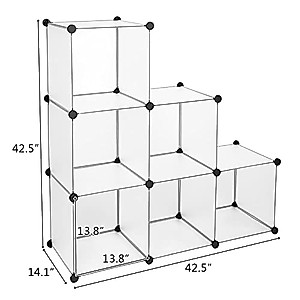 Modular Closet Systems Organizer 6-Cube Shelf Organizers with Shoe Rack DIY Plastic Storage Cubes for Efficient Space Saving
