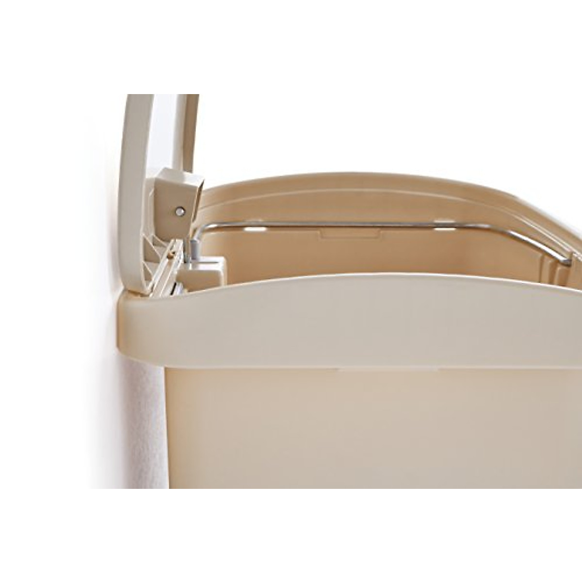 Rubbermaid Commercial Products 1883458 Streamline Slim Step-On Plastic Trash Garbage Can, 13 Gallon, Beige