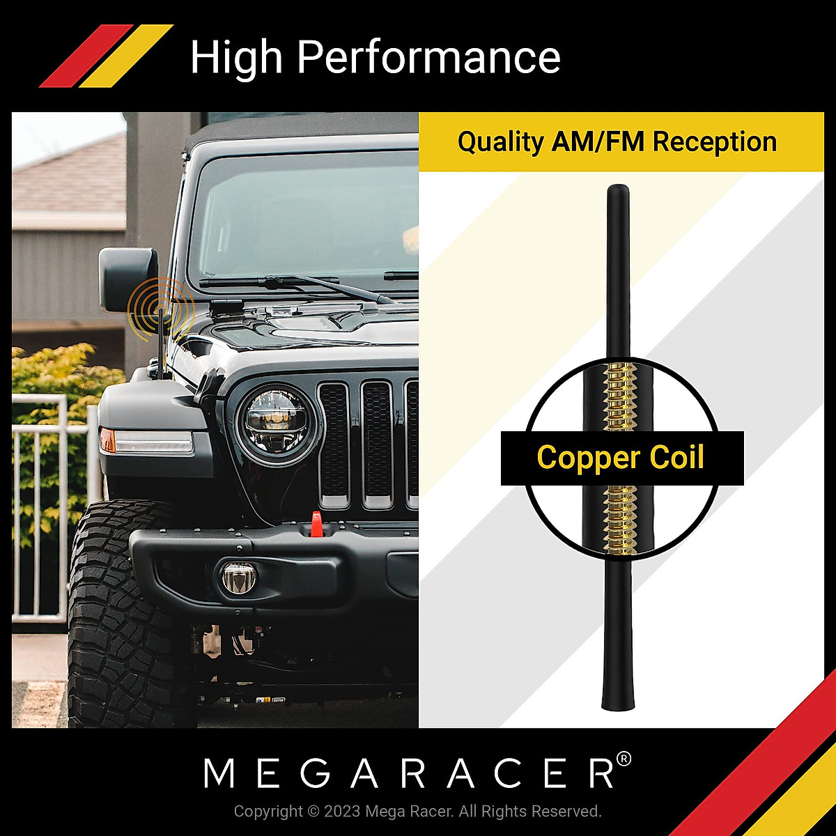 Universal Car Antenna | for Truck Antenna | Ford F150 Antenna | Short Antenna | Car Antenna Replacement | Car Audio & Video Antennas | Jeep Wrangler Antenna Short Auto Antenas para Carros | Rubber 7"