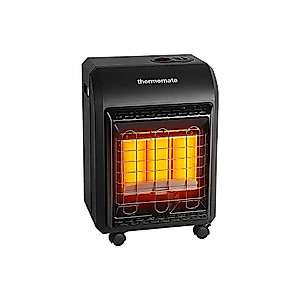 thermomate Propane Radiant Heater, 18,000 BTU Portable LP Gas Heater with 3 Power Settings, Propane Heater with Gas Regulator and Hose, Heating Area Up to 450 Sq. Ft