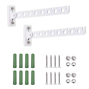 COTTAGE LIFE Wall Mount Clothes Hanger Rack White Clothes Rack Wall Mount Stainless Steel Wall Clothes Hanger Laundry Hanging Rack Wall Mount Laundry Hanger Dryer Rack