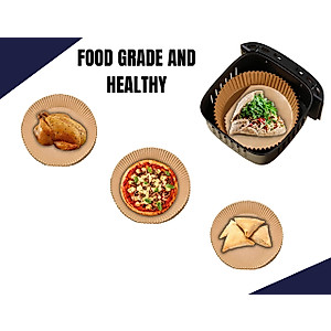 200PCS Air Fryer Disposable Paper Liner, 6.3 inch Non-stick Air Fryer Disposable Liners, Food Grade Parchment,Baking Paper for Air Fryer And Baking Roasting Microwave