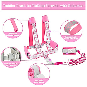 Toddler Leash -Anti Lost Wrist Link for Toddlers -Toddler Harness with Lock for Kids,Baby Leash,Leash for Toddlers,Wrist Leashes,Child Leashes for Toddlers,Upgrade with Reflective Tape Liner for Kids