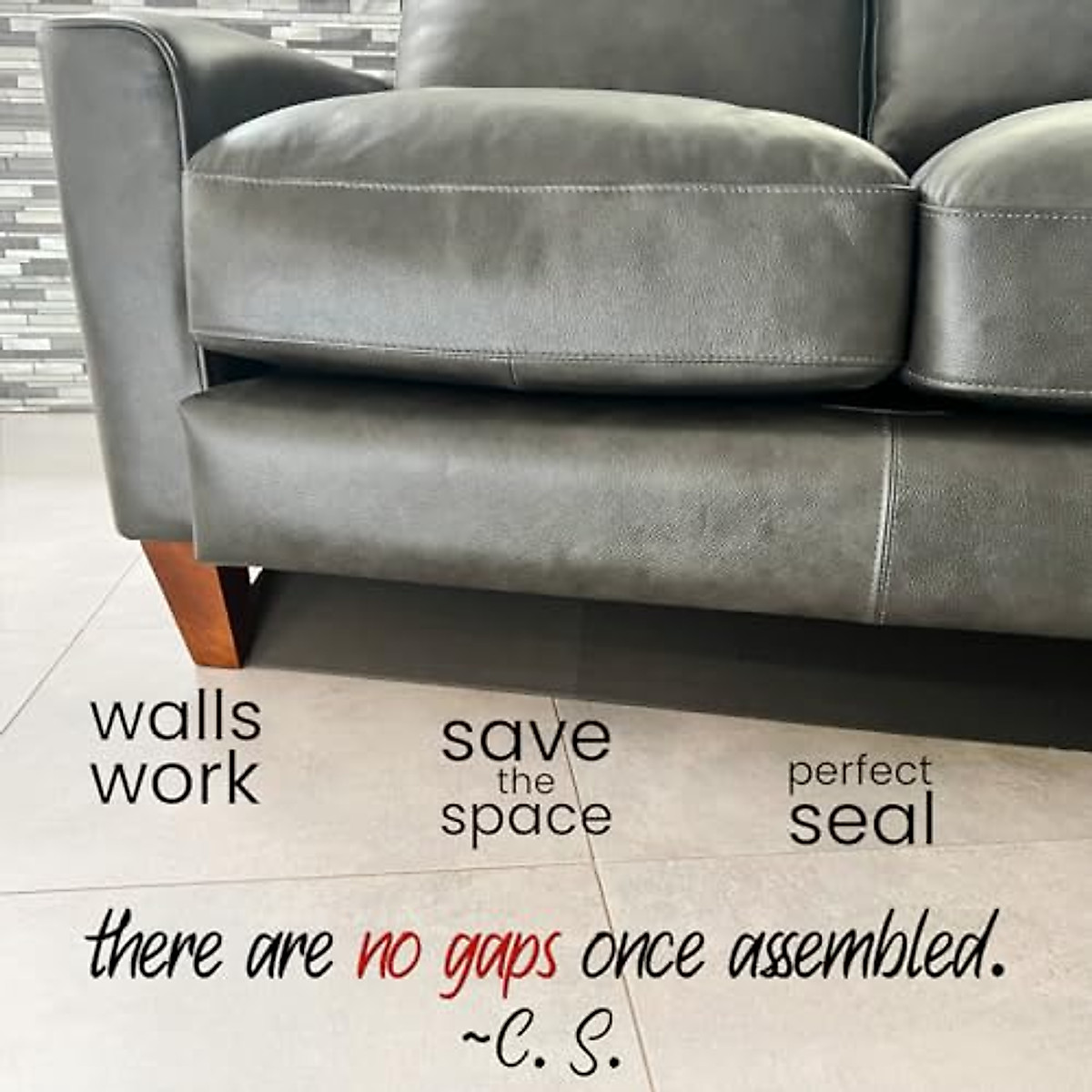 Under Couch Blocker Toy Blocker– See What You’ve Been Missing. Patented Design: Whole Couch Kit - Adjustable Height & Length, Custom Fits All Fixed Furniture, Black Cardboard (21 ft)