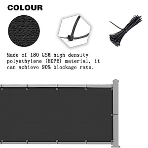 SUNNY GUARD 3'x10' Black Balcony Privacy Screen Fence, Apartments Railing Screen, Heavy Duty Wind Screen for Outdoor,Deck,Backyard,Patio