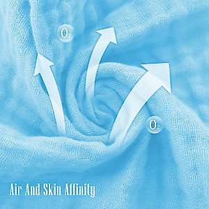 Cute Castle 12 Pack Muslin Burp Cloths for Baby - Ultra-Soft 100% Cotton Baby Washcloths - Large 20'' by 10'' Super Absorbent Milk Spit Up Rags - Burpy Cloths for Unisex, Boy, Girl - Aquamarine