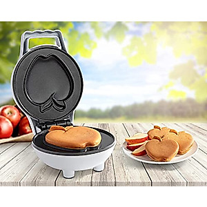 Mini Apple Waffle Maker - Make Breakfast Special for Kids or Adults w Individual 4 Inch Waffler Iron, Electric Non Stick Breakfast Kitchen Appliance, Great for College Dorms or Fun Gift