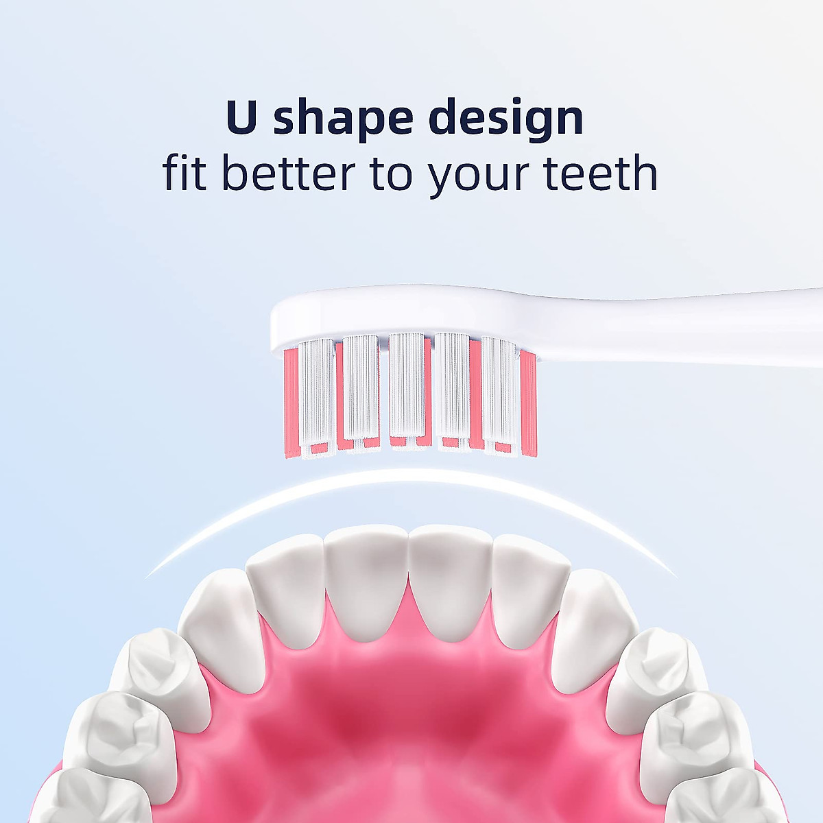 Hauke 3Pcs Hauke Electric Toothbrush Heads, Hauke Replacement Brush Heads for All Hauke Electric Toothbrushes, Dupont Bristles, One Pack with 3Pcs Inside(Blue)