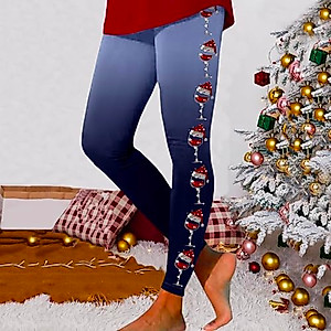 AMDBEL Womens Athletic Leggings High Waisted,Christmas Leggings for Women,Red Wine Glass Pattern Gradient Yoga Pants Fashion High Waist Workout Holiday Leggings