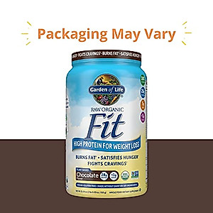 Garden of Life Raw Organic Fit Vegan Protein Powder Chocolate, 28g Plant Based Protein for Weight Management, Pea Protein Fiber Probiotics, Dairy Free Nutritional Shake for Women and Men, 20 Servings