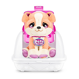 Pets Alive Pet Shop Surprise S3 Puppy Rescue (Bull Dog) by ZURU Surprise Puppy Plush, Ultra Soft Plushies, Compound Surprises Inside, Interactive Toy Pets, Electronic Speak and Repeat
