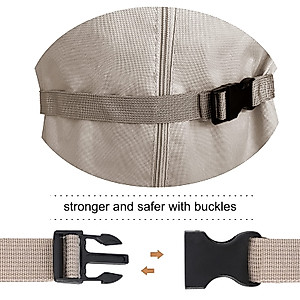 Umbarlla Cover Waterproof Heavy Duty 600D Oxford Patio Umbrella Cover for 7ft to 10ft Umbrella Covers for Umbrellas Outdoor Garden Umbrellas Parasol Cover with Push Rod, Beige&Brown