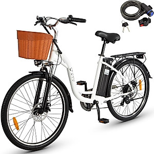 DYU Electric Bike for Adults, 26" Ebike with Peak 500W Brushless Motor, Up to 50Miles Commuting Electric Bike with 562Wh Removable Battery, 7-Speed, UL Certified