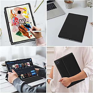 Soke Galaxy Tab A8 Case 10.5 Inch 2022, Shockproof Stand Folio Case, Multi- Viewing Angles, Hard PC Back Cover for Samsung Galaxy Tab A8 Tablet [SM-X200/X205/X207], Black