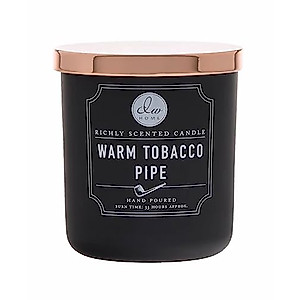 DW Home Medium Warm Tobacco Pipe Candle in Glass Jar with Copper Lid- 9.21 Oz.