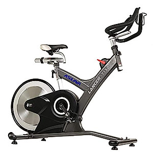 Sunny Health & Fitness Asuna 7130 Lancer Cycle Exercise Bike - Magnetic Belt Drive Commercial Indoor Cycling Bike with SPD Style/Cage Pedals, 285 LB Max Weight and Low Q-Factor