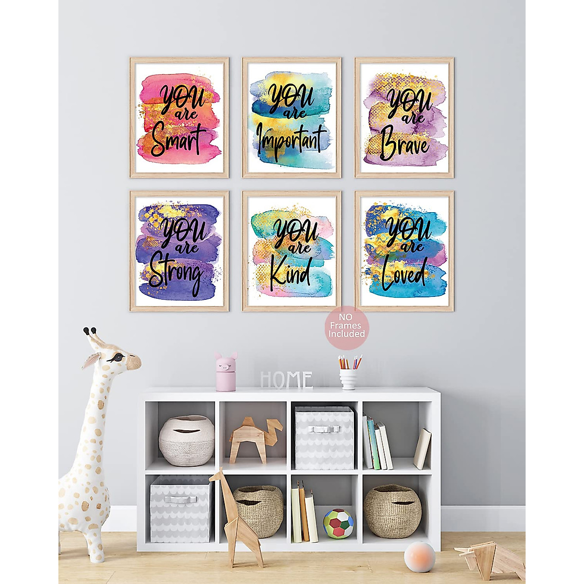 MTL HOE Girls Room Wall Decor Art Prints, Positive Quotes Kids Room Wall Art, Posters For Teen Girls Room, Girls Wall Decor Posters for Bedroom, Nursery Room, Playroom (Set of 6 8 X 10 In Unframed)