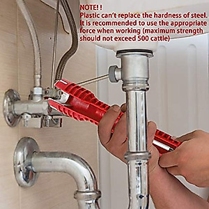 Faucet and Sink Installer,Multi-purpose Wrench (Nuts/Shut off valves/Strainer Baskets/Line&Faucet Nuts) for Toilet Bowl/Sink/Bathroom/Kitchen Plumbing-with 40 Washer Gasket and 2 Thread Seal Tape