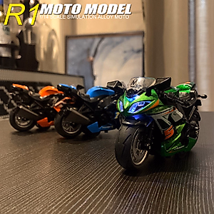 Toy Motorcycles, Diecast Motorcycle Toy with Music Lighting,Toy Motorcycle for Kids 3-5,Toy Motorcycles for Boys (Green)