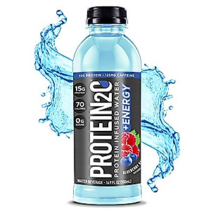 Protein2o 15g Whey Protein Infused Water Plus Energy, Variety Pack, 16.9 oz Bottle (12 Count)