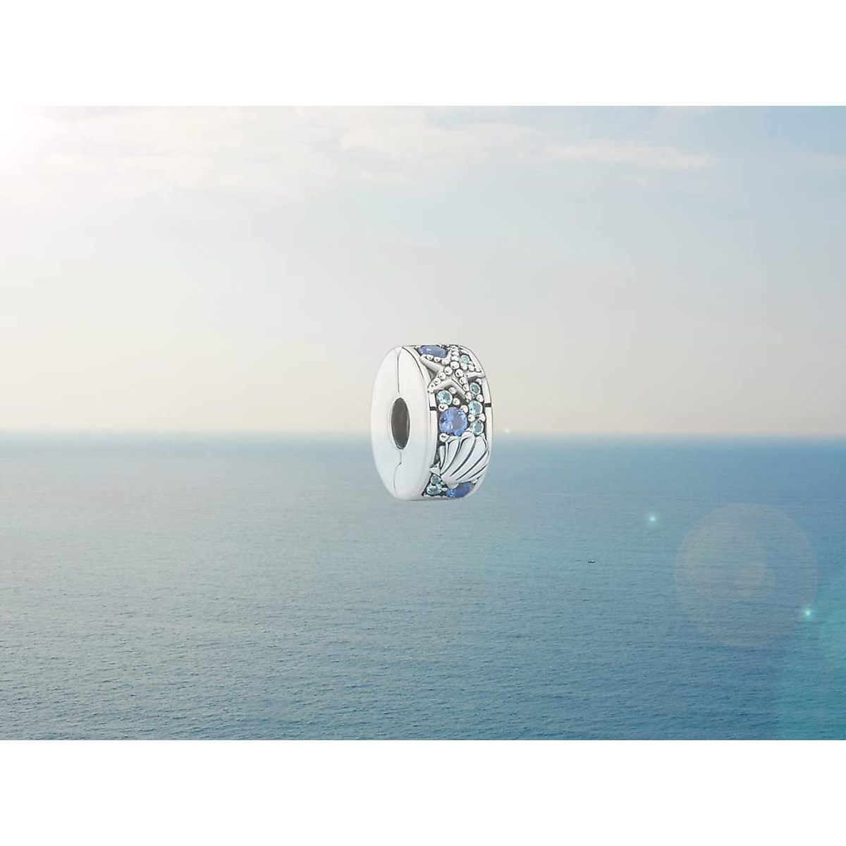 BEEUVIP Tropical Starfish & Shell Clip Charm 925 Sterling Silver Openwork Bead for Charm Bracelets and Necklaces, Birthday Mothers Day Jewelry Gifts Women