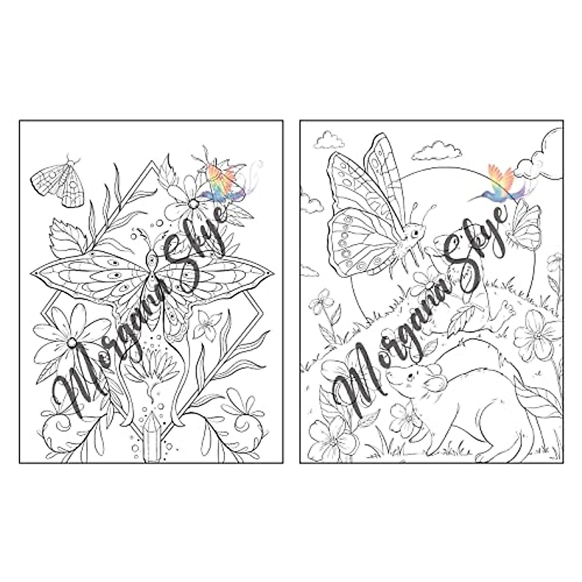 Butterflies Adult Coloring Book: Beautiful Butterfly Designs with Lovely Flowers, Cute Animals and Relaxing Nature Scenes for Stress Relief and Relaxation