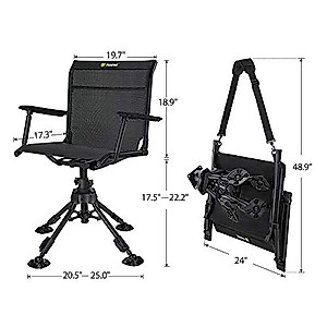 TIDEWE Hunting Blind See Through(Camo) & 4 Legs Hunting Chair