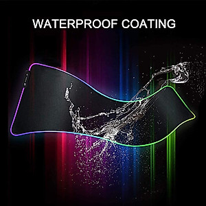 Personalized RGB LED Gaming Mouse Pad Make Your Own Customized Large Gaming Mousepad Custom Mouse Mat for Office Dorm Personalised Gifts Presents for Gaming Lovers, 35.4x15.7in