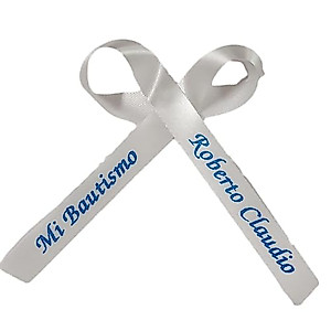 50 Personalized Ribbons Bridal Wedding Favor Baby shower Centerpieces, Photo Frames, Party, Invitations or Sprinkle - Custom Made