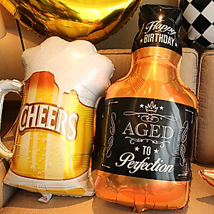 9pcs Corona Whisky Beer Mug Mylar Helium Balloons, Men Women Boys Girls Beer Themed Birthday Party Decoration, Baby Shower Engagement Decoration Supplies