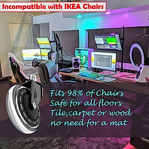 Office Chair Wheels for Wood Floors and Carpet Replacement Wheels for Office Chair 3 Inch Chair Casters Set of 5 Heavy Duty Computer Gaming Desk Caster Wheels Noise Free Universal Fit