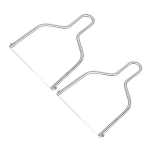 FELTECHELECTR 2pcs Goose Liver Splitter Cheese Slicers Manual Cheese Grater Kitchen Wire Cutter Raclette Butter Steel Slicing Cutter Cheesecake Slicer Butter Wire Cutter Silver Stainless Steel