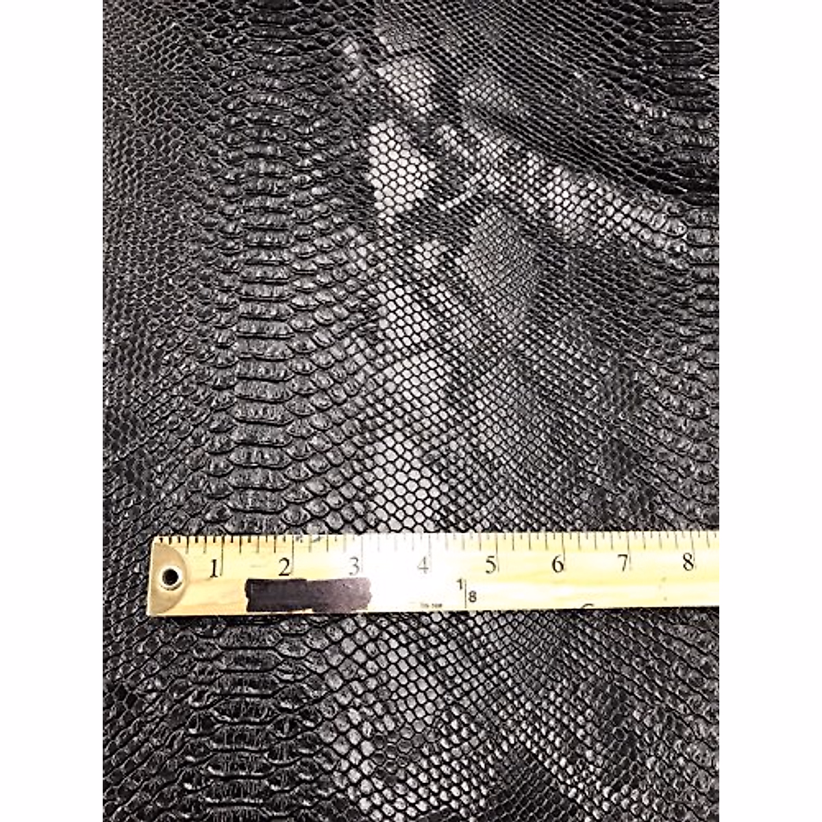 New Creations Fabric & Foam Inc, Faux Viper Snake Skin Vinyl-Faux Leather-3D Scales Fabric by The Yard, Black