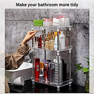 Bathroom Organizer Countertop, 3 Tier Acrylic Vanity Tray, Counter Makeup Organizer for Skincare Cosmetics, Multi-Functional Organizer for Bathroom Kitchen (3 Tier)