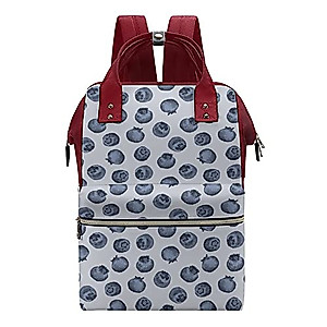 Blueberry Diaper Bag Backpack Large Capacity Mommy Bags Multifunction Nappy Bag Travel Back Pack Red-Style