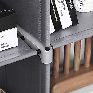 SONGMICS 9-Cube DIY Storage Shelves, Open Bookshelf, Closet Organizer Rack, Non-Woven Fabric Cabinet, Gray ULSN45GY