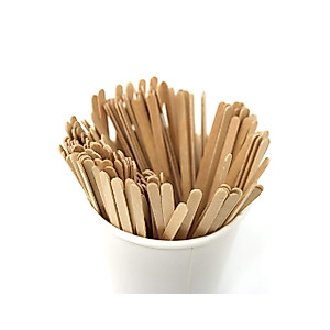 Wood Coffee Stirrers Stir Sticks - 1,000 Biodegradable Disposable Wooden Beverage Mixer with Round Ends, Made with Natural Birch Wood, Eco-Friendly BPA Free Swizzle Drinks Sticks (5.5 Inch)