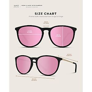 WMP Eyewear Round Sunglasses | Polarized UV Protection | Trendy Sunglasses for Women | Retro Designer Style